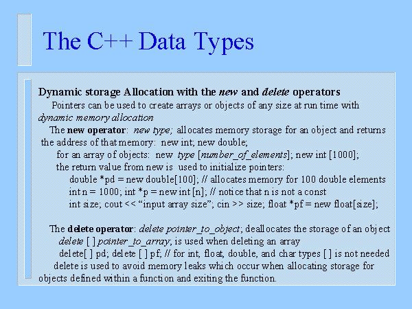 The C++ Data Types